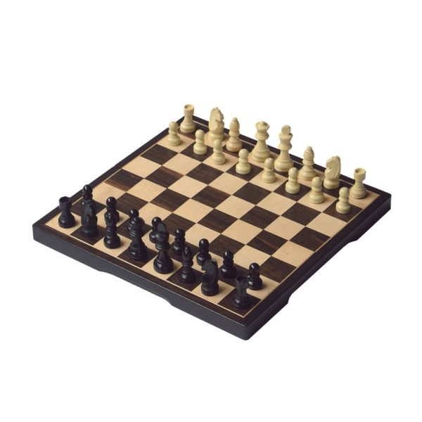 Classic 15″ Ebony Veneer Folding Chess Set – Toronto Darts & Games